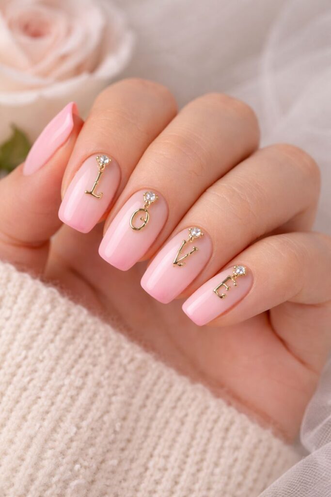 Pink French Tip Nails With Charms That Steal Every Glance!