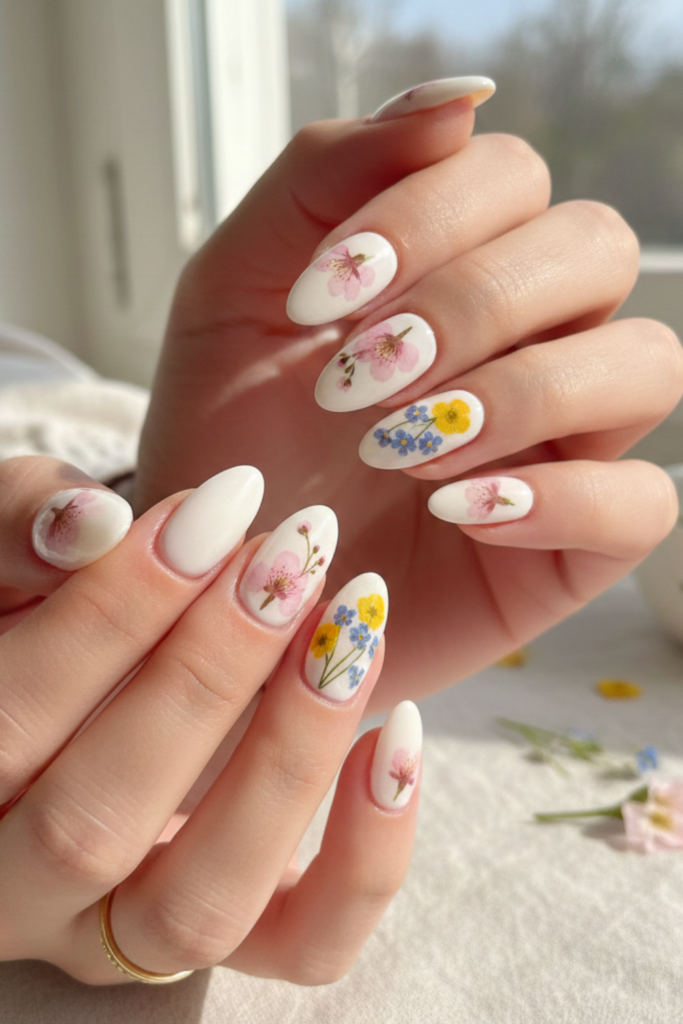 Wildflower Nails Are That Girl Right Now, Soft, Cute, and Lowkey ...