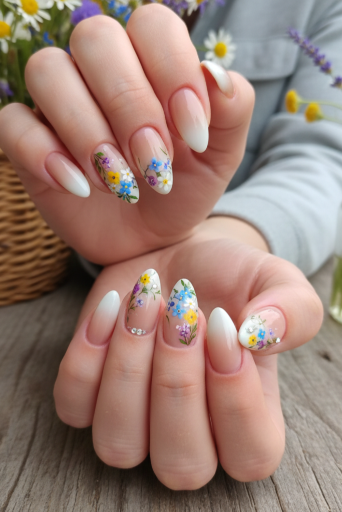 Wildflower Nails Are That Girl Right Now, Soft, Cute, and Lowkey ...